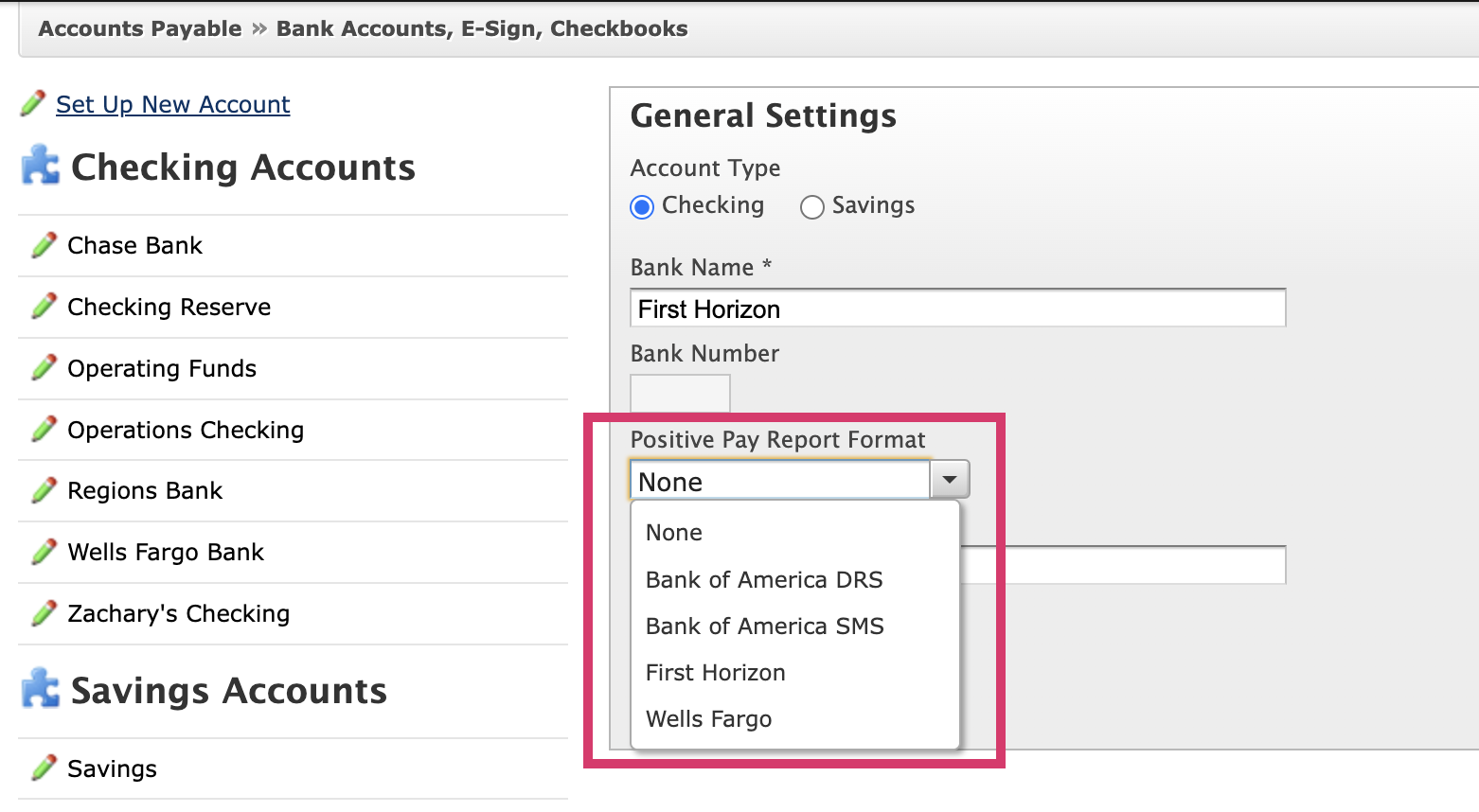 Daxko Accounting 24.9 Release - Positive Pay Format addition