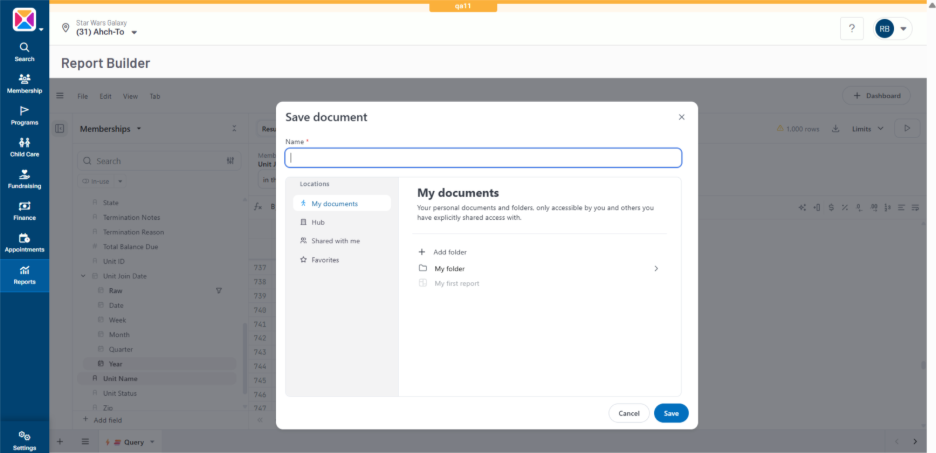 DAXKO OPERATIONS: Report Builder